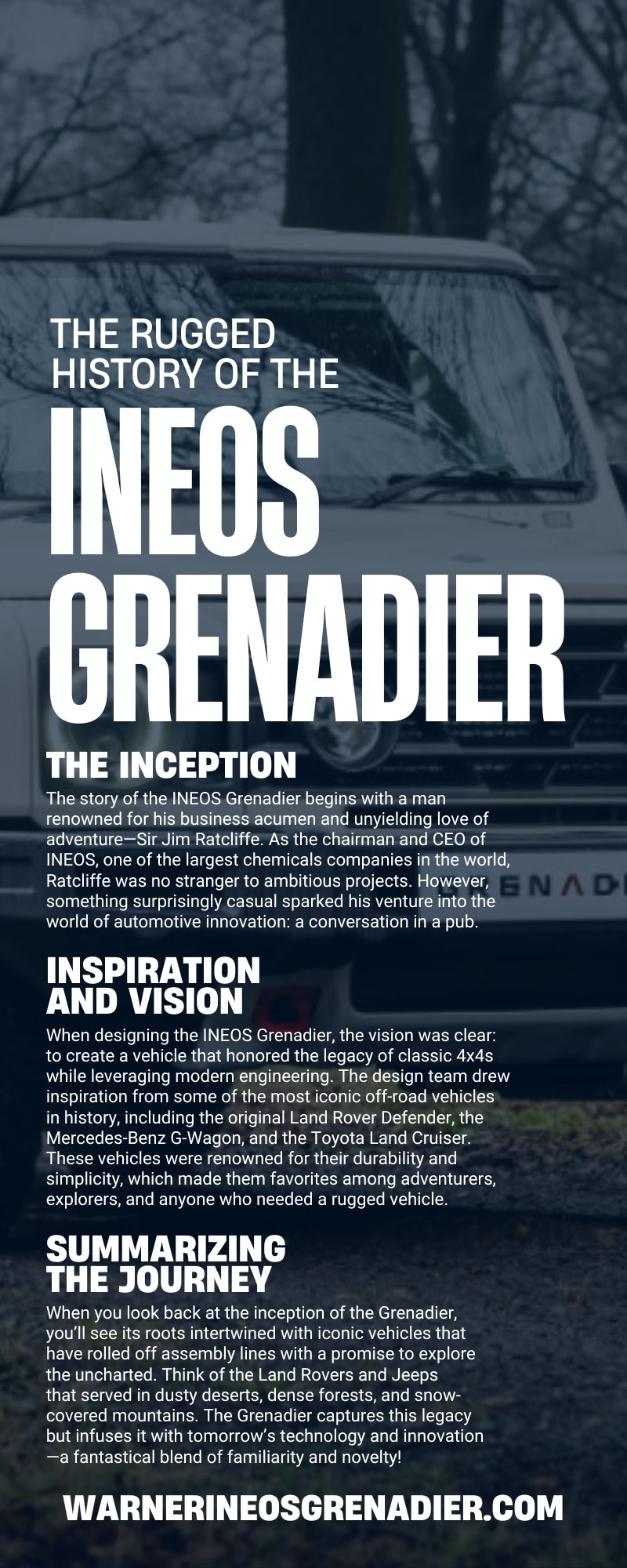 The Rugged History of the INEOS Grenadier - Warner INEOS