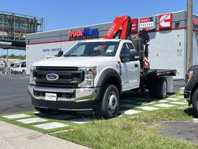 New 2023 Ford F-600XL Steel Flatbed with FASSI F85B.2 4.18-Ton Dynamic ...