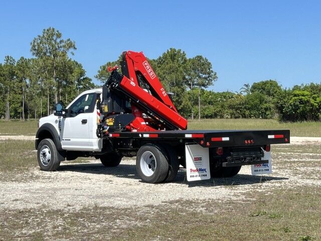 New 2023 Ford F-600XL Steel Flatbed with FASSI F85B.2 4.18-Ton Dynamic ...