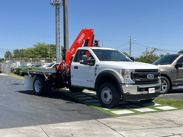 New 2023 Ford F-600XL Steel Flatbed with FASSI F85B.2 4.18-Ton Dynamic ...