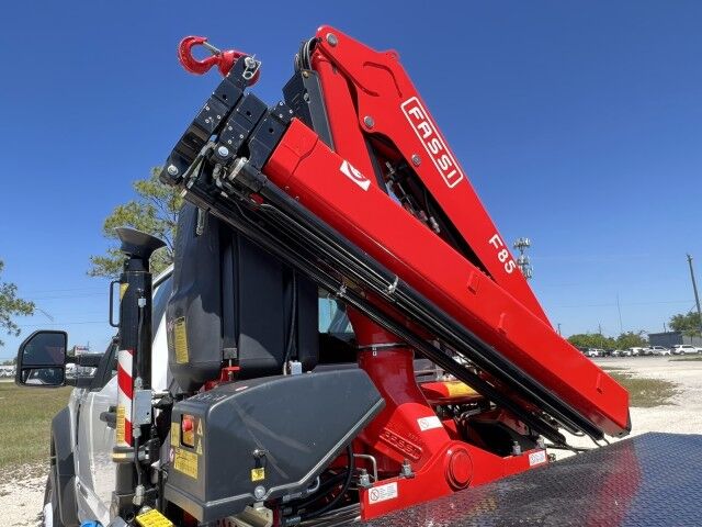 New 2023 Ford F-600XL Steel Flatbed with FASSI F85B.2 4.18-Ton Dynamic ...